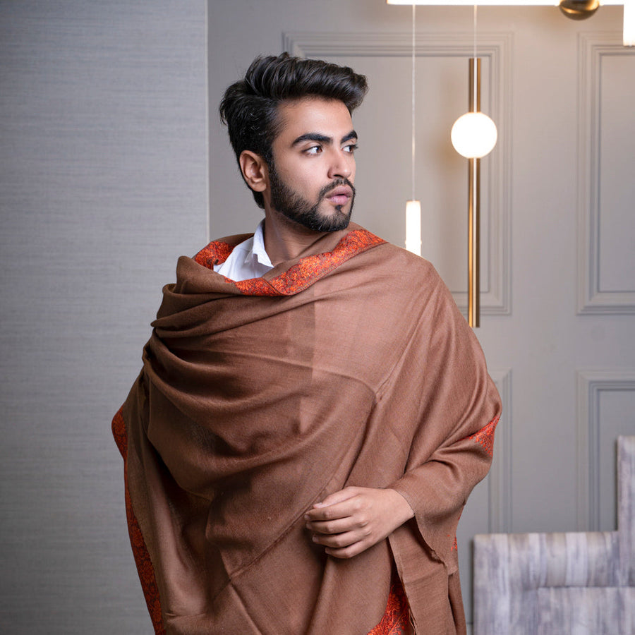 Buy Hand embroidered Kashmiri pashmina shawl at OMVAI – OMVAI India